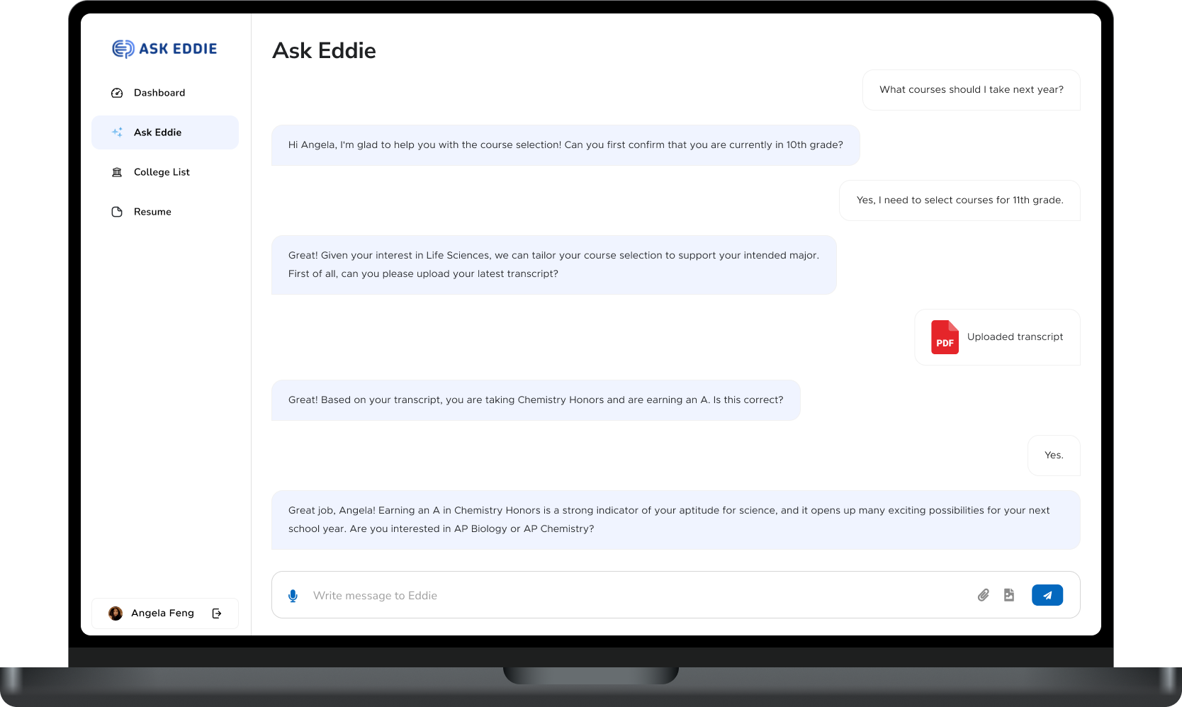Eddie – AI-powered counseling platform to drive college admissions and career success at scale.
